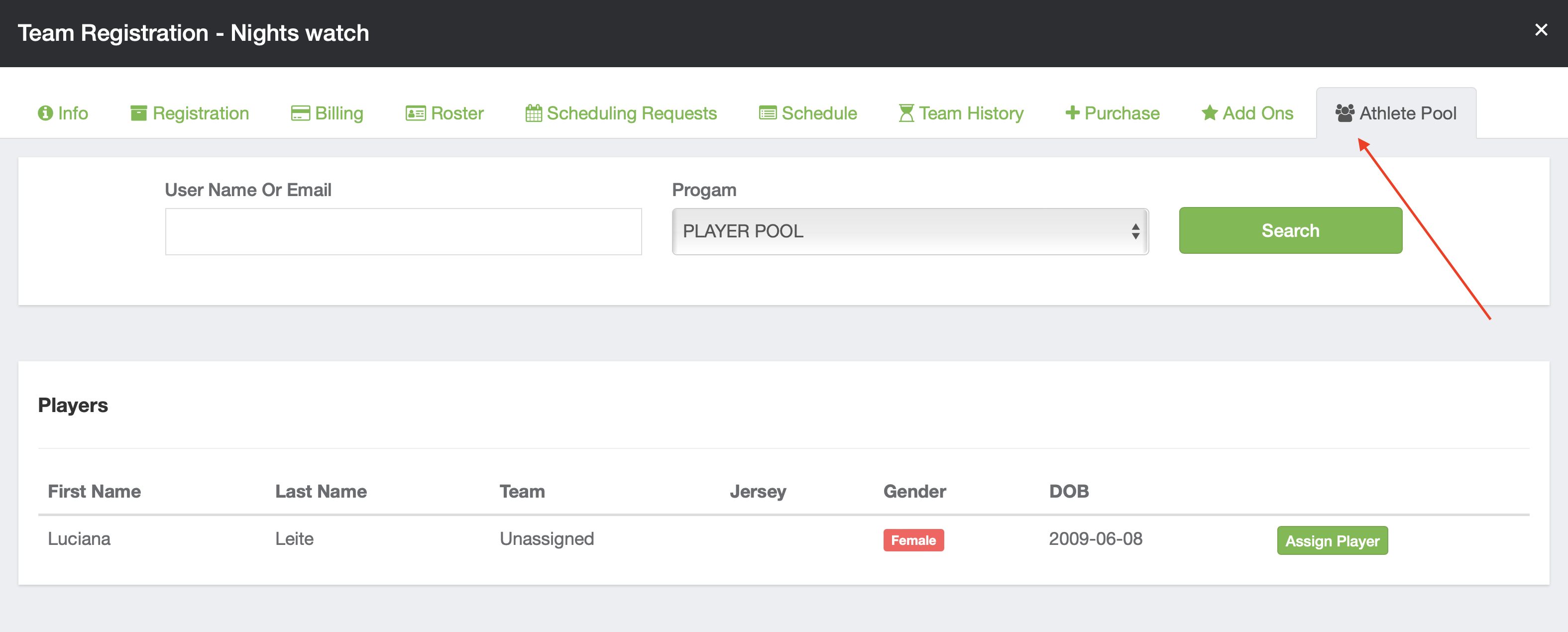 As a Coach/Manager - How to Assign Guest Players to your Event Roster